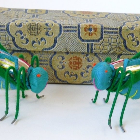 Vintage | Accents | Chinese 2 Hand Worked Good Luck Grasshoppers | Poshmark
